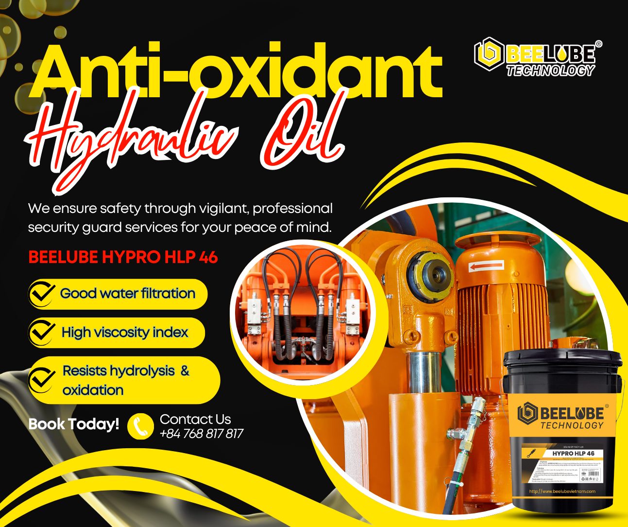 High quality Anti Oxidant hydraulic oil BEELUBE HYPRO HLP 46 - Beelube ...